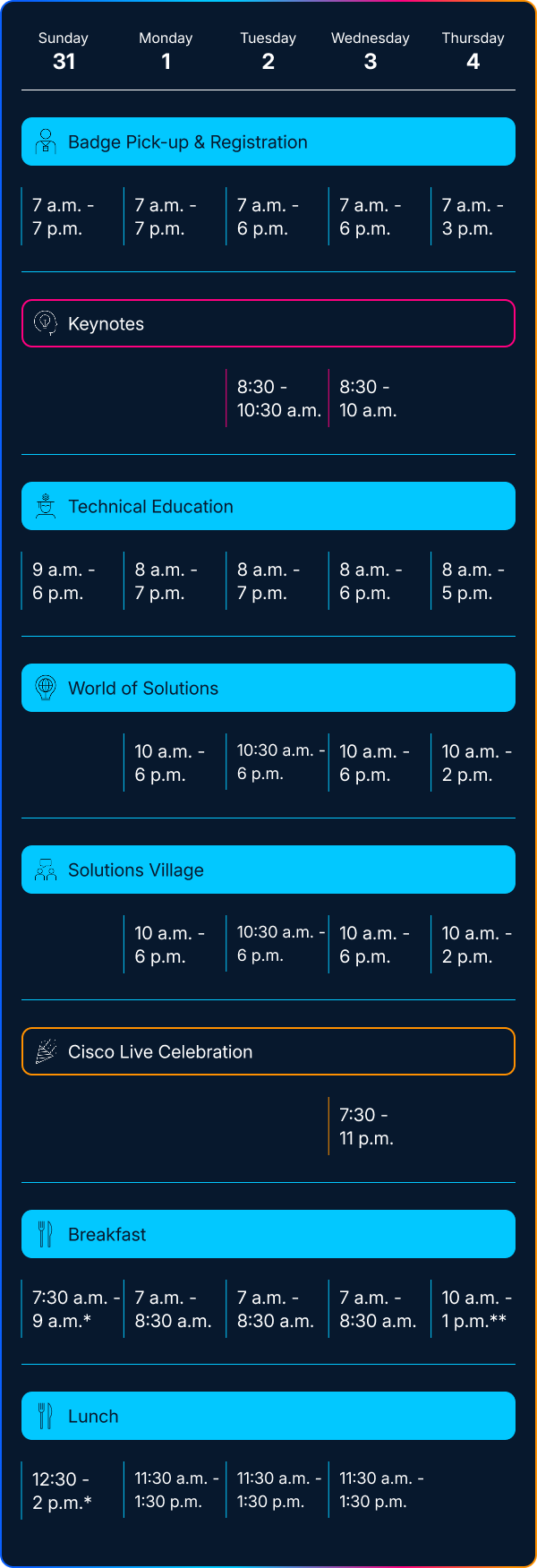 Week-at-a-Glance - Cisco Live 2026 Las Vegas - Cisco